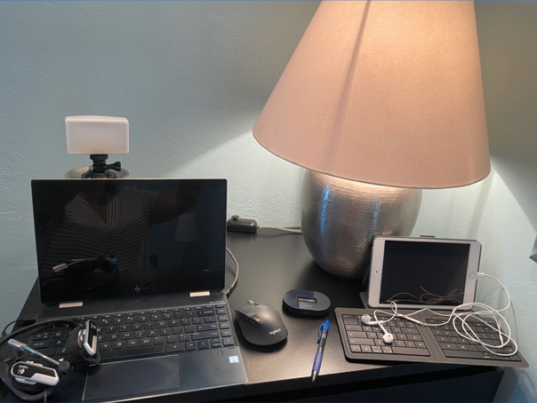 My Temporary Remote Office Setup for Virtual Events - Cindy Huggett