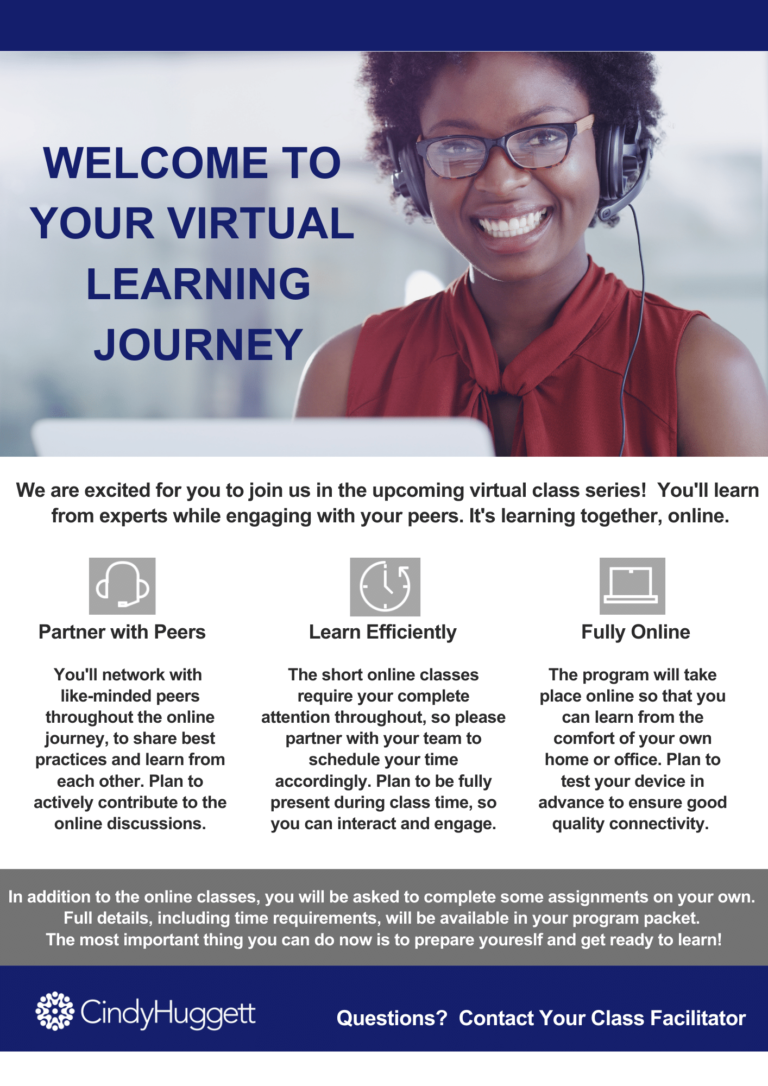 Sample Prep Message For Virtual Learning Journey - Cindy Huggett